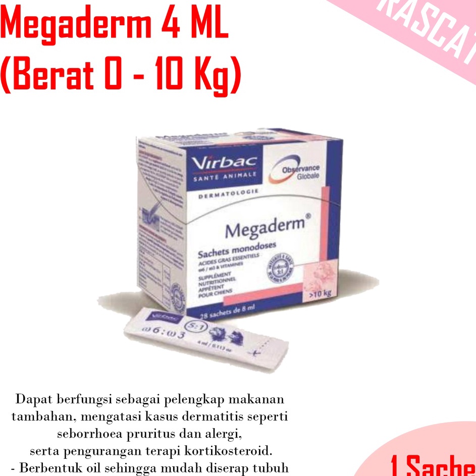 Jual Viral Megaderm 4ml Virbac Vitamin Bulu Kucing Anjing 1 Sachet ...
