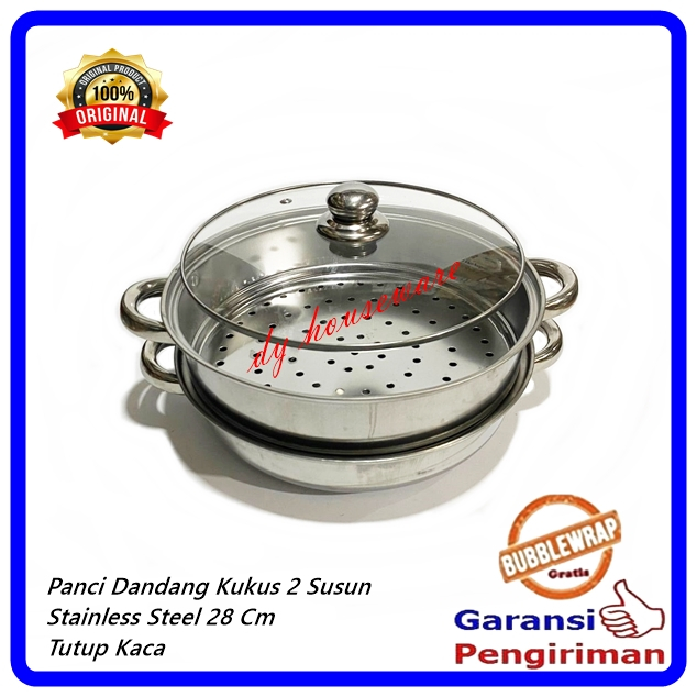 Jual Panci Kukus Susun 2 Stainless 28 cm / Dandang Steamer Panci Somai ...