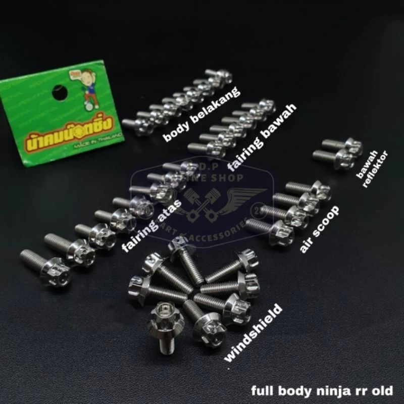 Jual full baut bodi body kawasaki ninja RR old original probolt stainless thailand dan vietnam ...