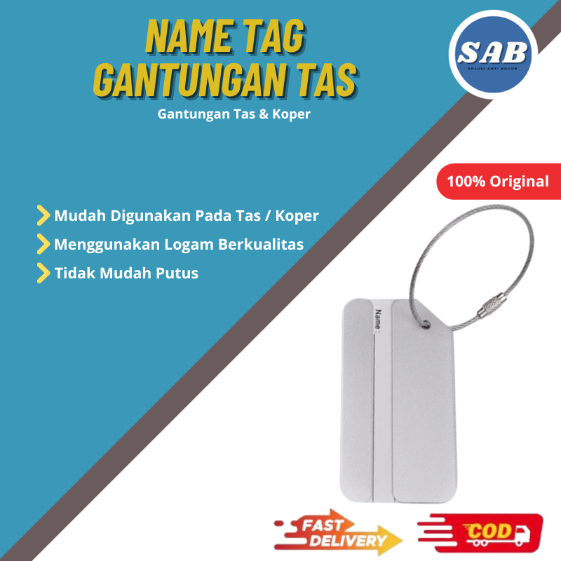 Jual Gantungan Penanda Nama Tas Koper Traveling Alumunium Name Baggage ...