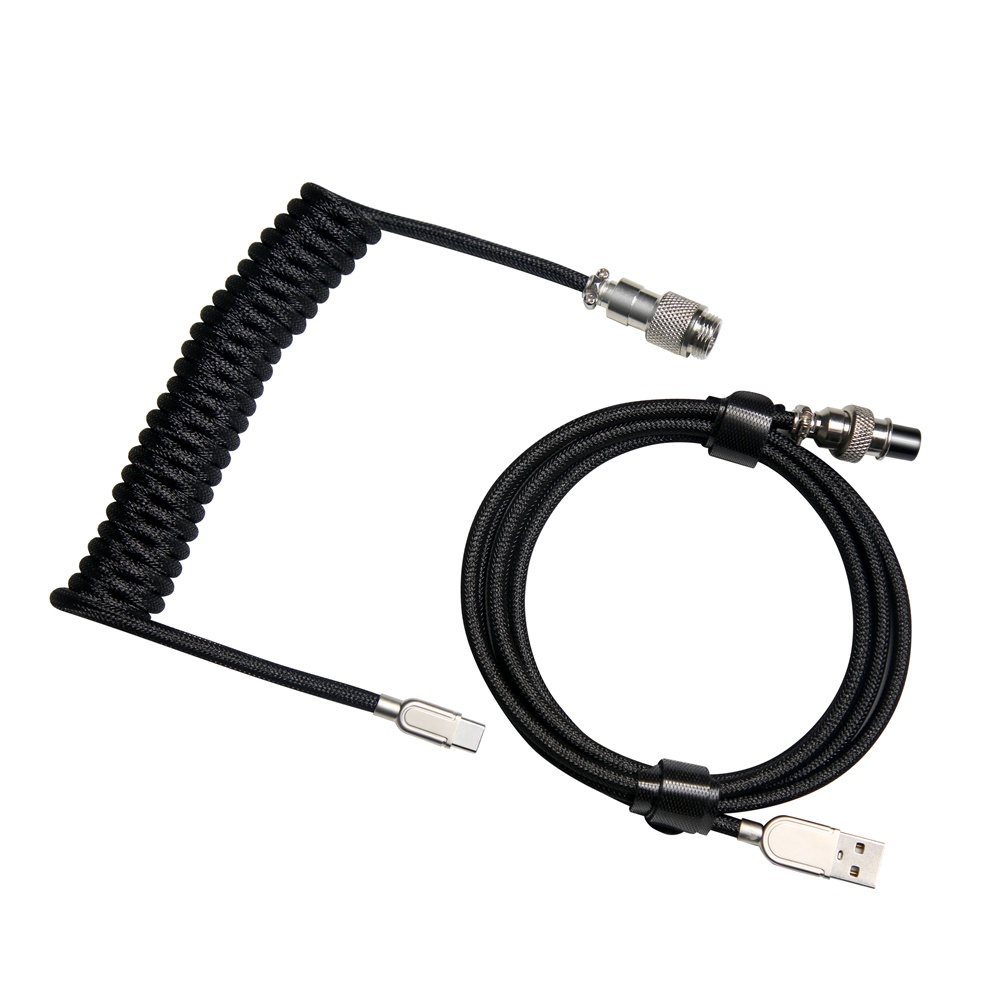 Jual Custom Make Single Sleeved PET Mechanical Keyboard Coiled USB to ...