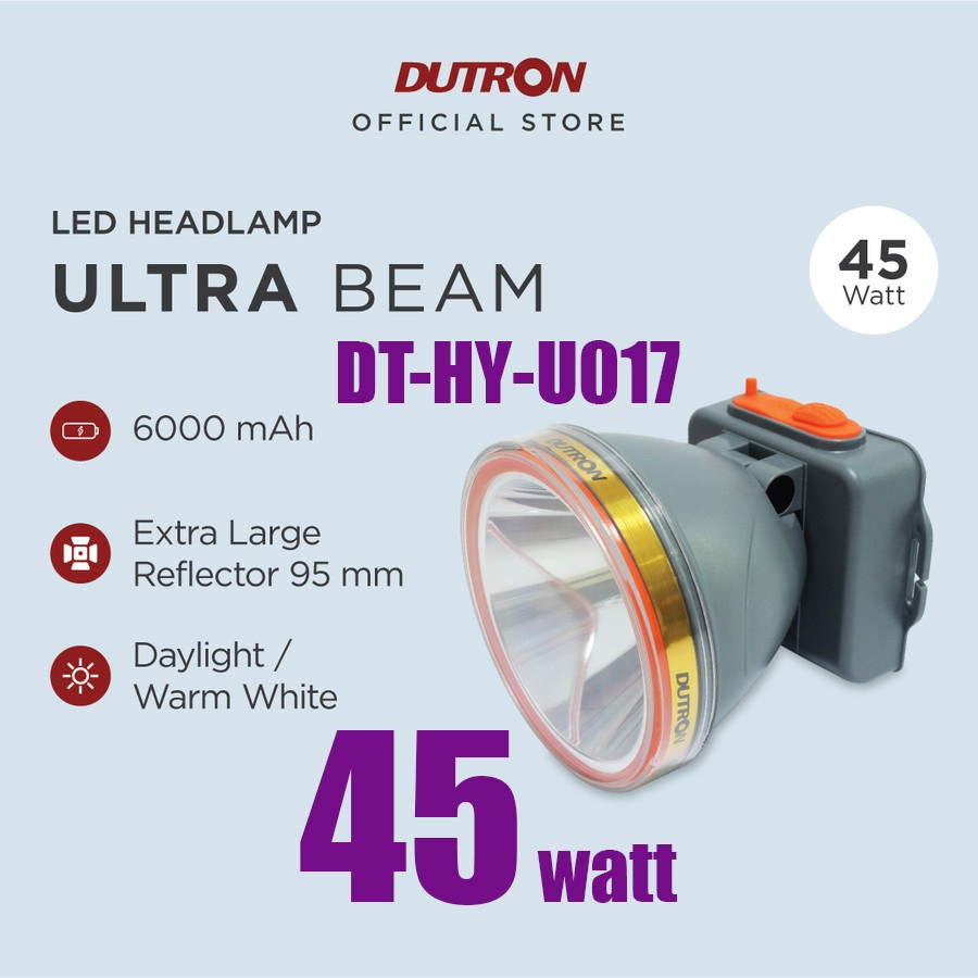 Jual DUTRON HY-U017 ULTRA BEAM Senter Kepala LED 45w headlamp Jumbo ...