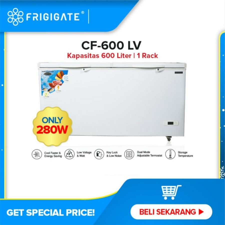 Jual FRIGIGATE F 600 LV CHEST FREEZER BOX 600 Liter LEMARI PEMBEKU ...