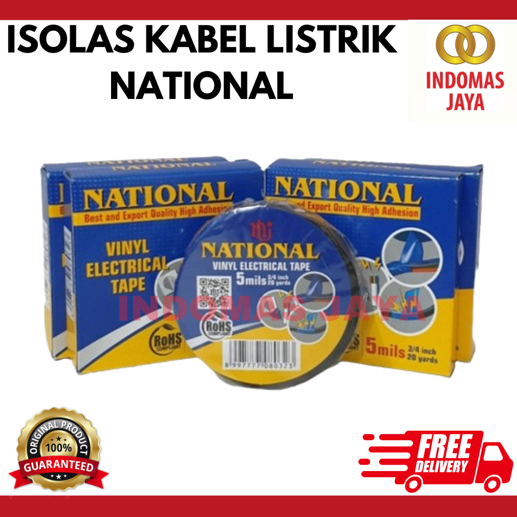 Jual isolasi listrik kotak national / isolasi kabel / isolasi hitam ...