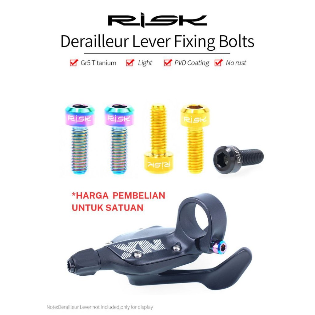 Jual RISK Baut Titanium M5 x 14 Screw Clamp Shifter Sepeda Gunung MTB ...