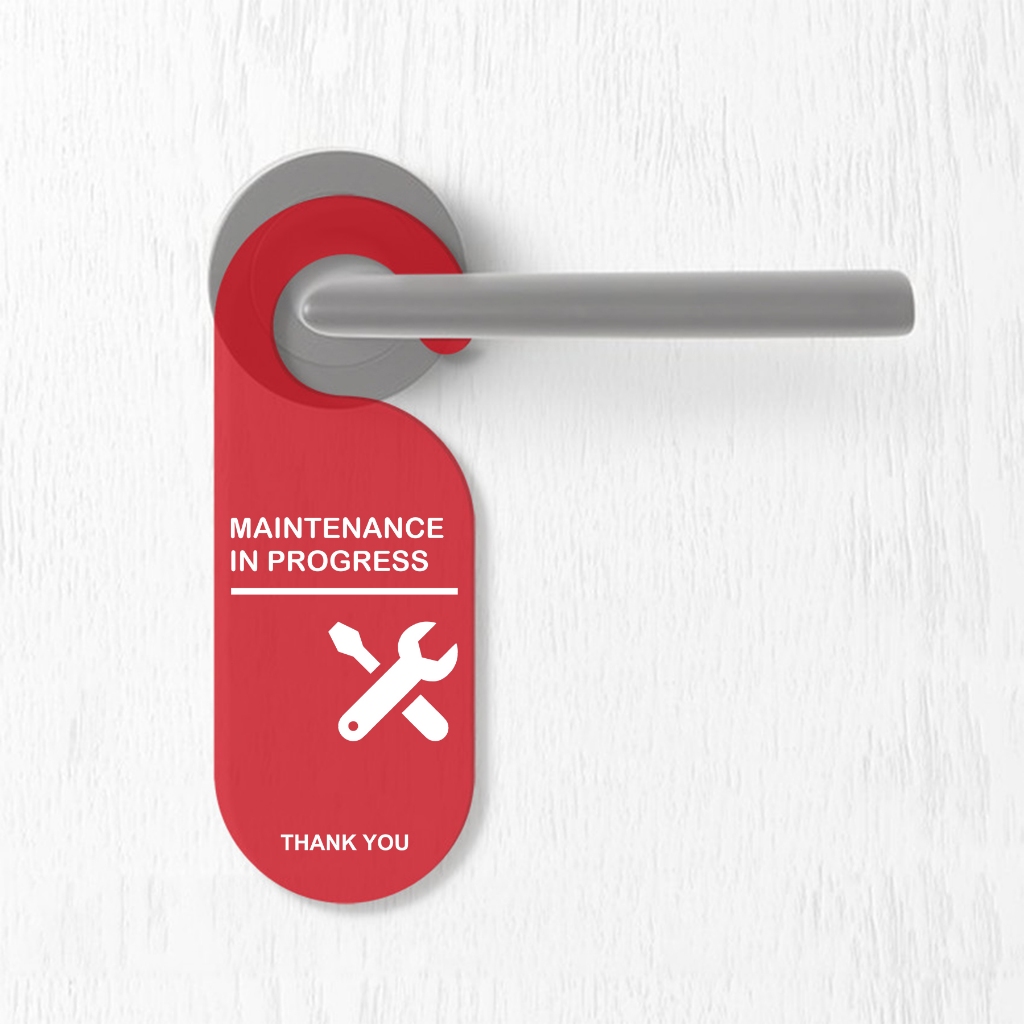 Jual Door Sign Handle Sign Hotel - Maintenance in Progress | Shopee ...