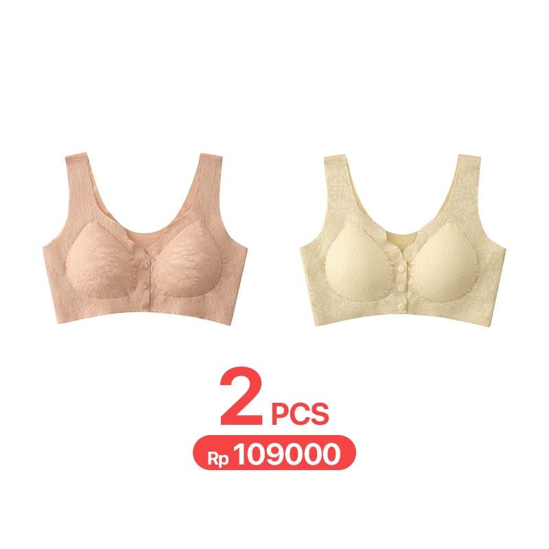 Jual GRENEY-L.W.L- Paket Bra (2 PCS) Rompi Renda Kancing Depan Pakaian ...
