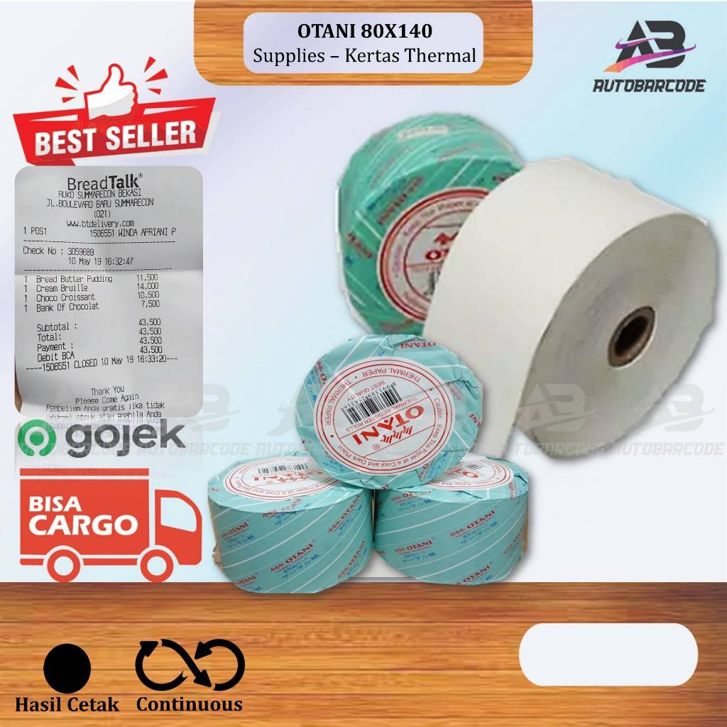 Jual Kertas Thermal 79X140 / 80X140 OTANI Support Printer 80MM Kasir ...