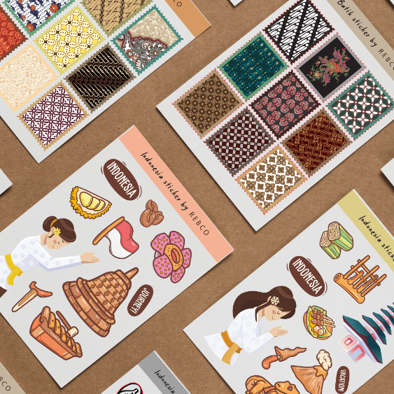 Jual Indonesia stiker pack | batik stiker | stiker perangko | girl ...