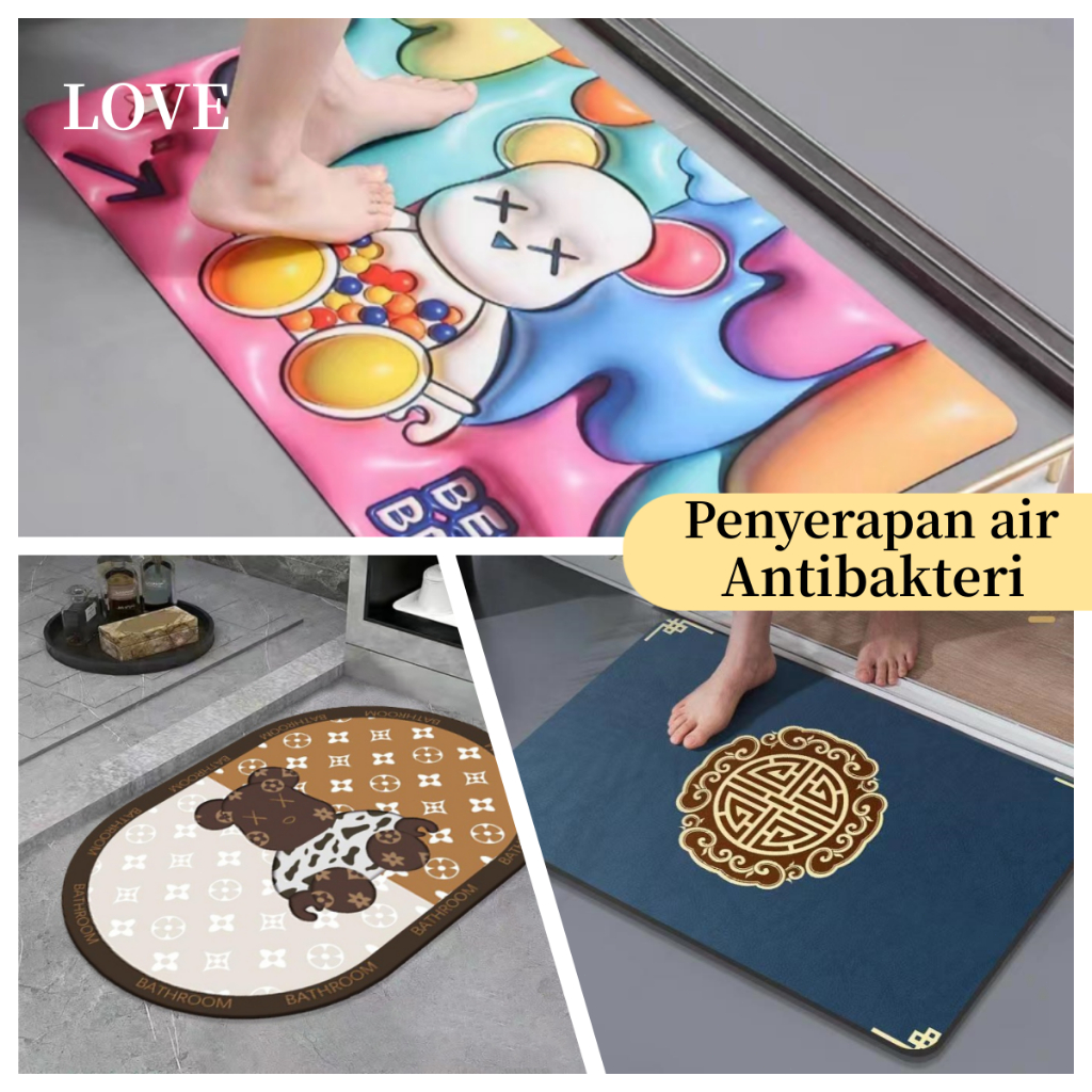 Jual LOVE Keset Diatomite Bundar / Keset Kaki Anti Bau Nyerap Air Anti ...