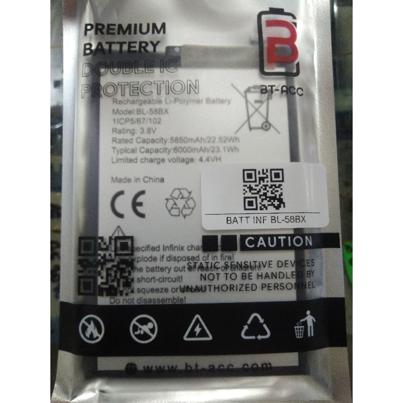 Jual Infinix BL-58BX High Quality Premium Battery Double 2 iC ...