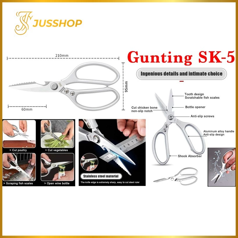 Jual Gunting Dapur SK-5 Jepang Gunting Dapur Tajam Stainless Super Kuat ...