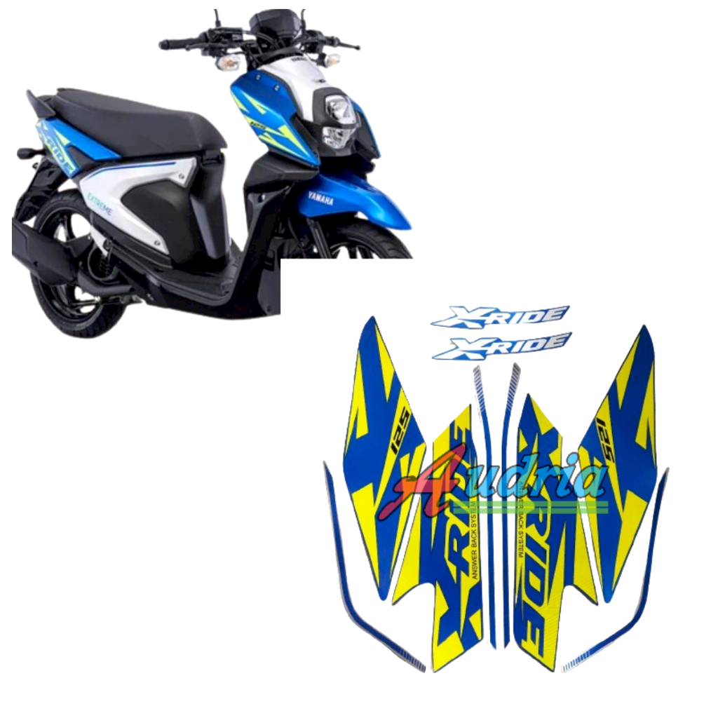 Jual STRIPING STIKER LIS BODI MOTOR YAMAHA XRIDE X-RIDE 2018 BIRU 1 SET ...