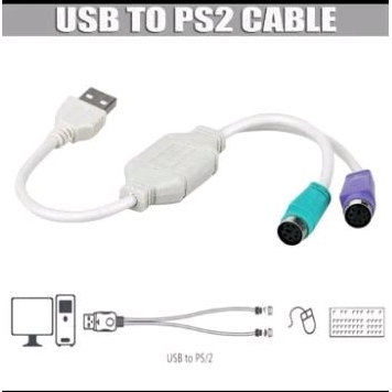 Jual CONVERTER USB TO PS/2 KEYBOARD MOUSE LAMA | Shopee Indonesia