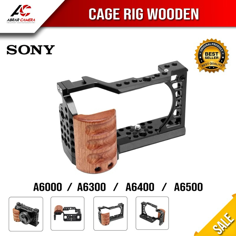 Jual Cage Frame Small Rig for Sony A6000 A6100 A6300 A6400 A6500 Wooden ...