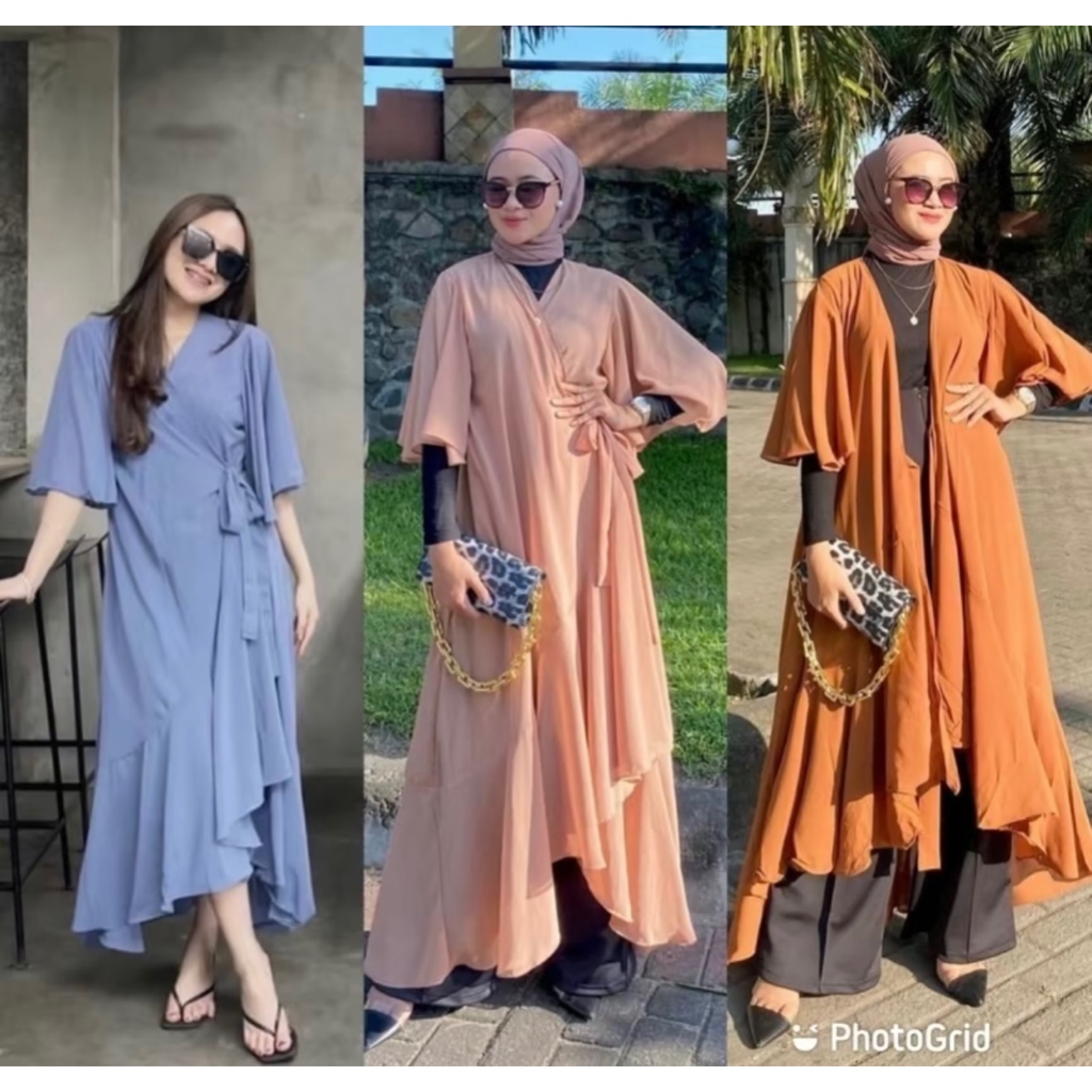 Jual CLARA OUTER DRESS TALI WANITA AMORA OUTER DRESS BAHAN CERUTY ...