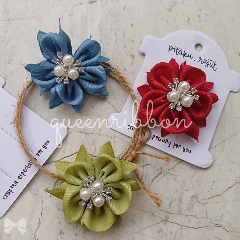 Jual Jepit Rambut Dan Bros Anak / Dewasa Pita Korea FLOWER SERIES | Shopee Indonesia