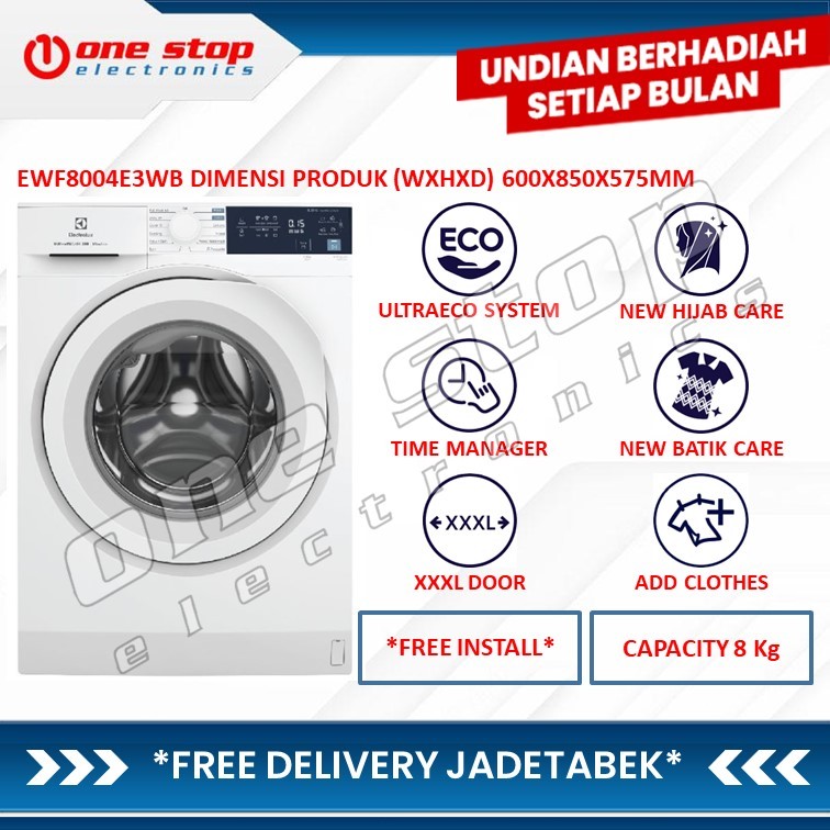 Jual ELECTROLUX EWF8004E3WB / EWF 8004 E3WB Mesin Cuci Front Loading ...