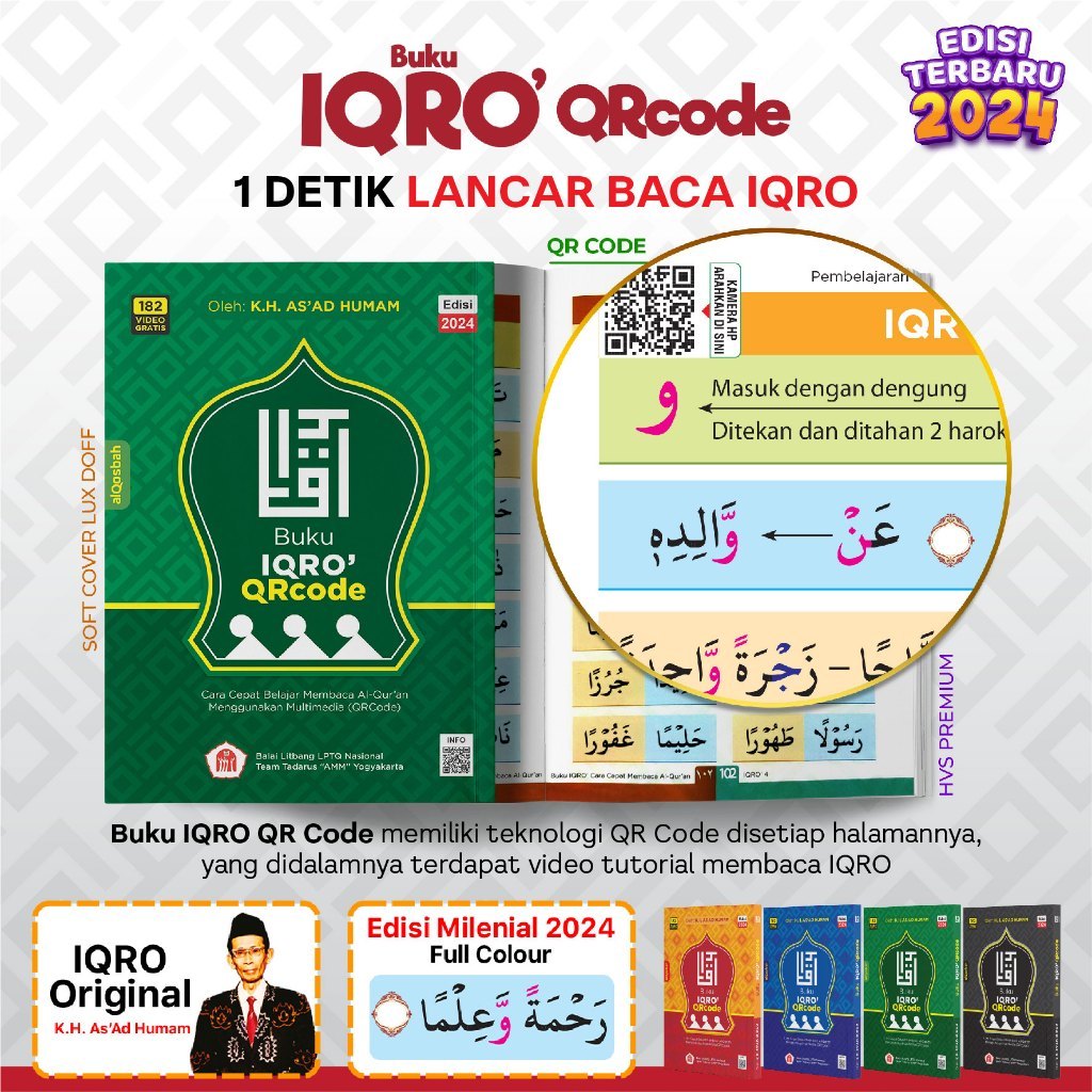 Jual Buku Iqro Milenial IQRO QRCode Edisi Milenial 2024 Cara Cepat Belajar Membaca Al Quran ...