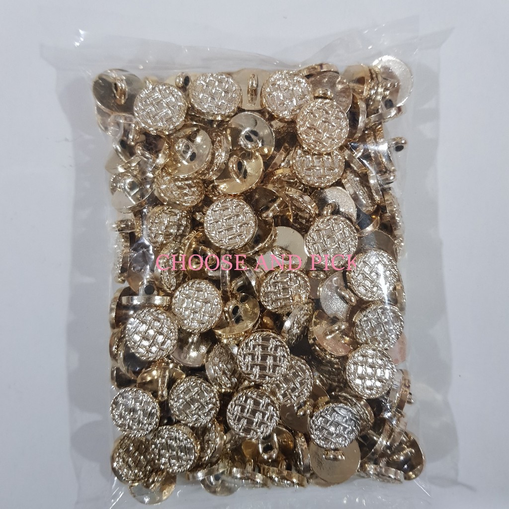 Jual Kancing Jamur Bulat Tikar Ukuran 24L (15mm) dan 34L (22mm) Emas ...