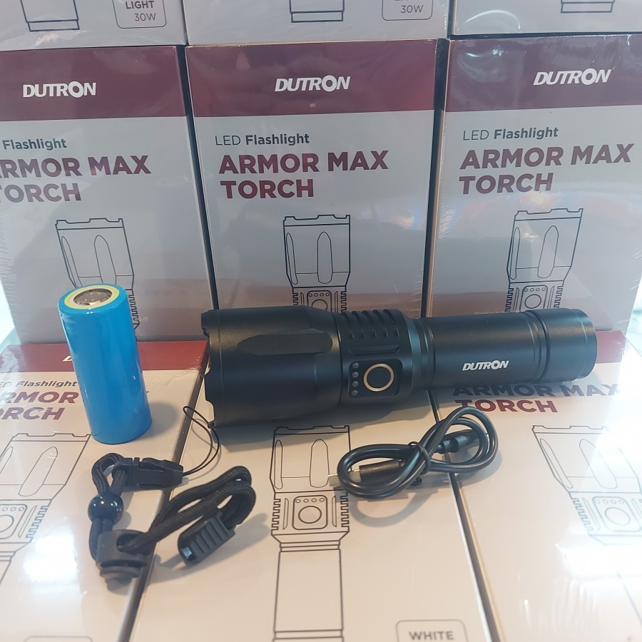 Jual Senter Led 30W 3 Mode Cahaya DUTRON ARMOR MAX Bisa Power Bank ...