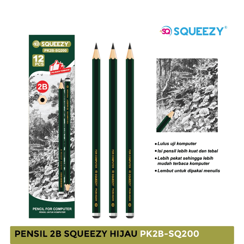 Jual Pensil 2B isi 12 / Pensil Kayu 2B / Pensil Komputer 2B | Shopee ...