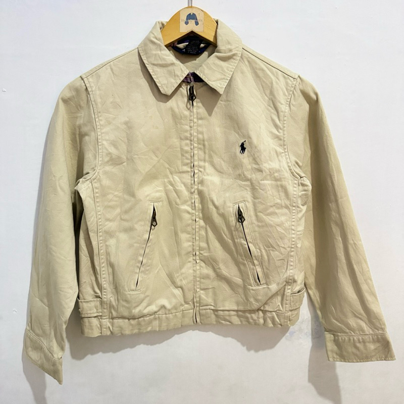 Jual Polo Ralph Lauren Harrington Jacket Vintage Beige Preloved | Shopee Indonesia