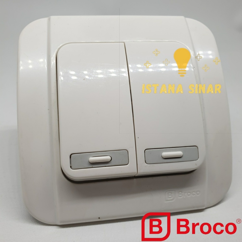Jual Broco Saklar Seri 2G Galleo G162-55S Putih Saklar Dua Double 2 ...