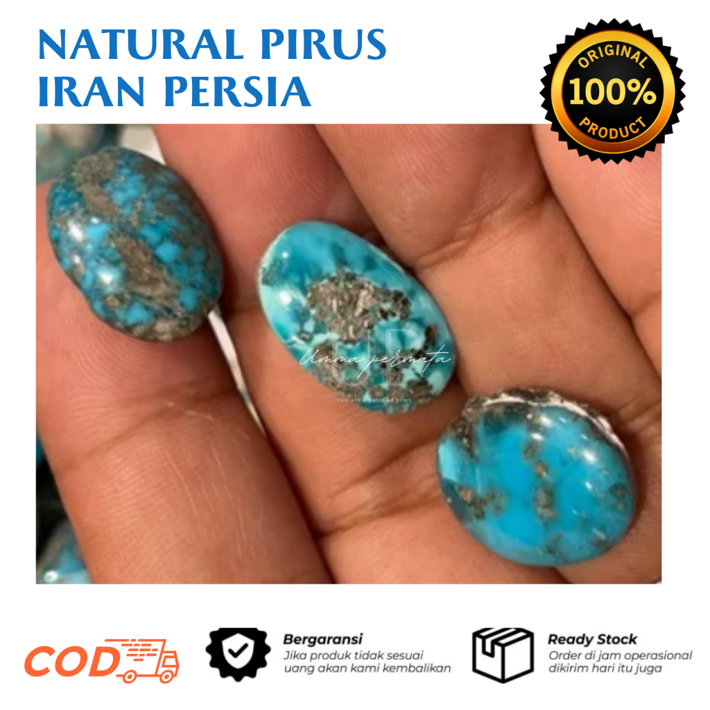 Jual Batu Akik Asli Pirus Persia Natural Batu Alam Ukuran 16 x 14 mm ...