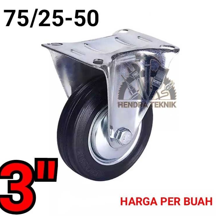 Jual Pilih Ini RODA KARET HITAM MATI 3 INRODA ETALASE FIXED 3 INCIRODA ...