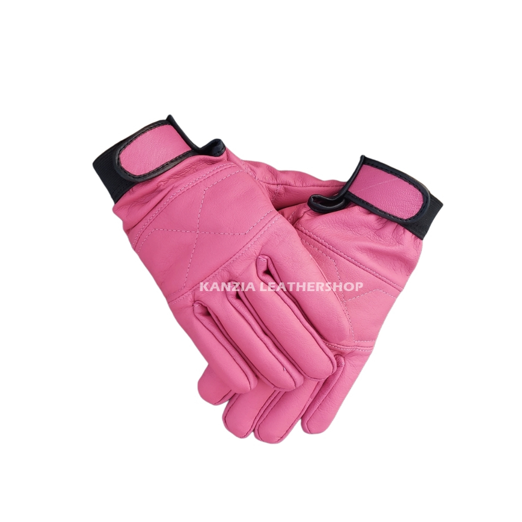 Jual Kanzia Leathershop Sarung tangan kulit pink | Shopee Indonesia