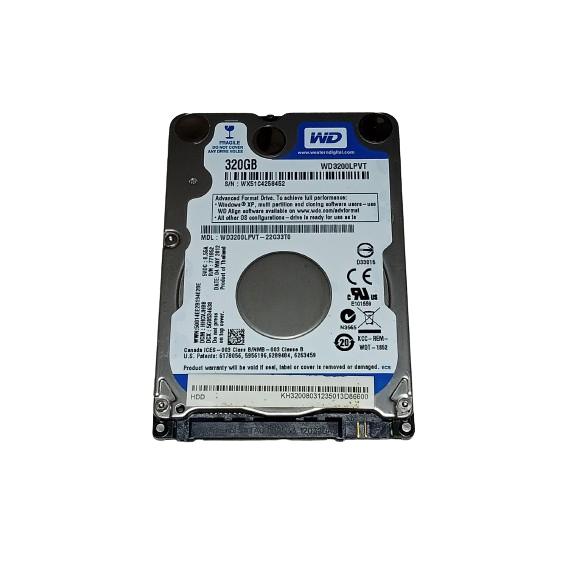 Jual HDD WD Scorpio Blue 320GB WD3200LPVT-22G33T0 Hard Disk Laptop 320 ...