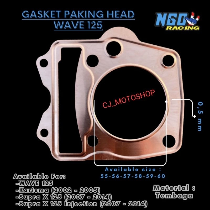 Jual PAKING HEAD PAKEN BLOK TEMBAGA SUPRA X 125,KARISMA, SUPRA X 125 ...