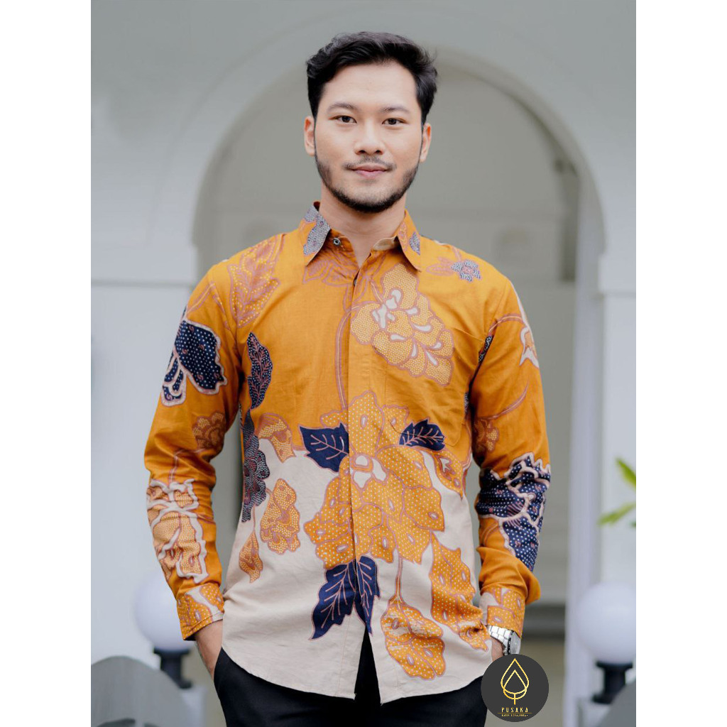 Jual Pusaka - Kemeja Batik Pria Lengan Panjang Katun Formal dan ...