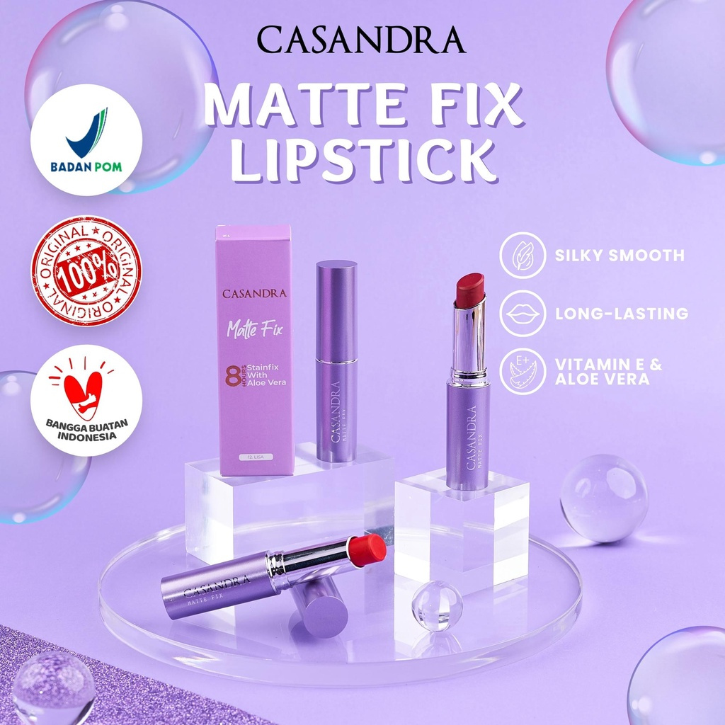 Jual Promo! Casandra Lipstik Matte Fix Original | Shopee Indonesia