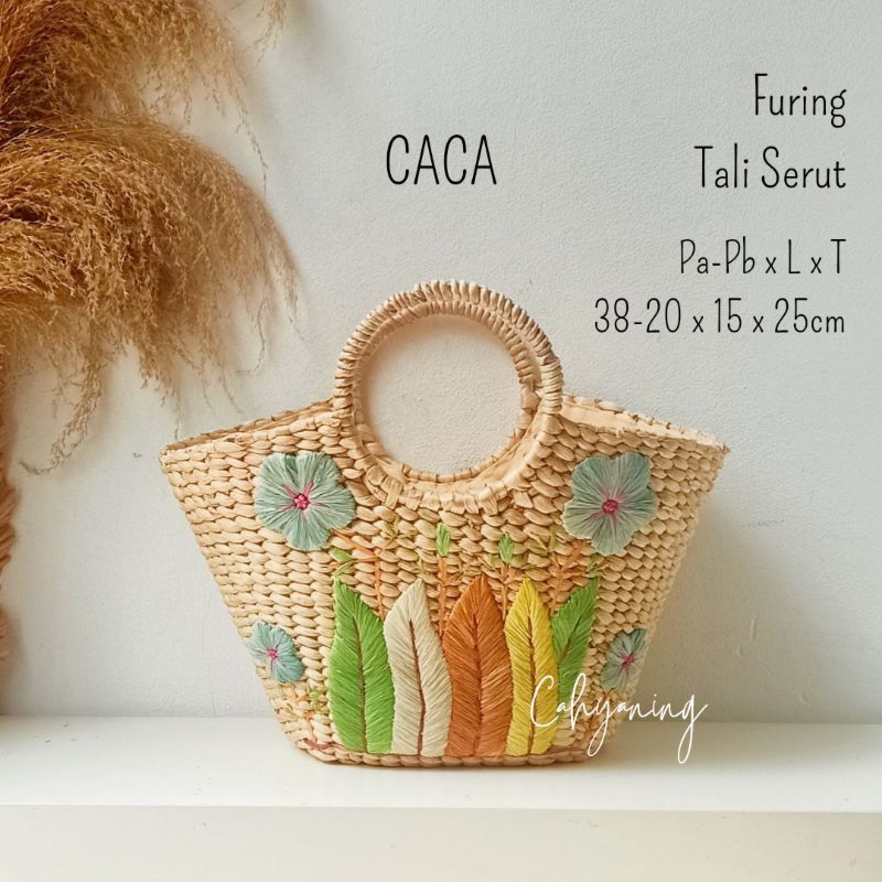 Jual 3. READY CACA Polos dan Sulam / Tas Anyaman Enceng Gondok / Tas ...