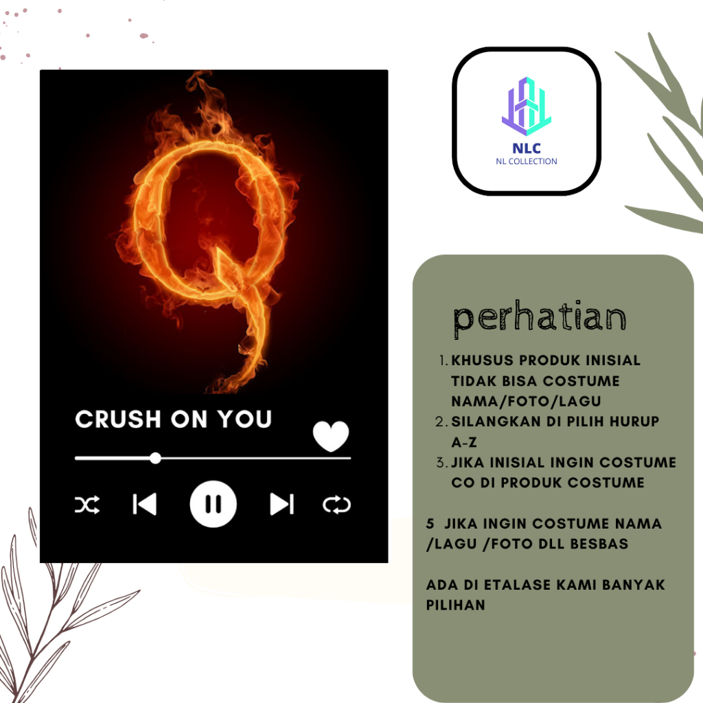 Jual GANTUNGAN KUNCI INISIAL / GANCI SPOTIFY / KEYCHAIN CUSTOM HURUF ...