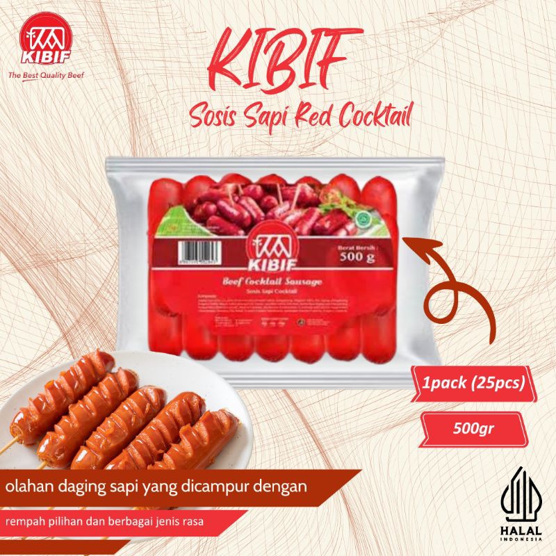 Jual Kibif Sosis Sapi Red Cocktail 500gr | Shopee Indonesia