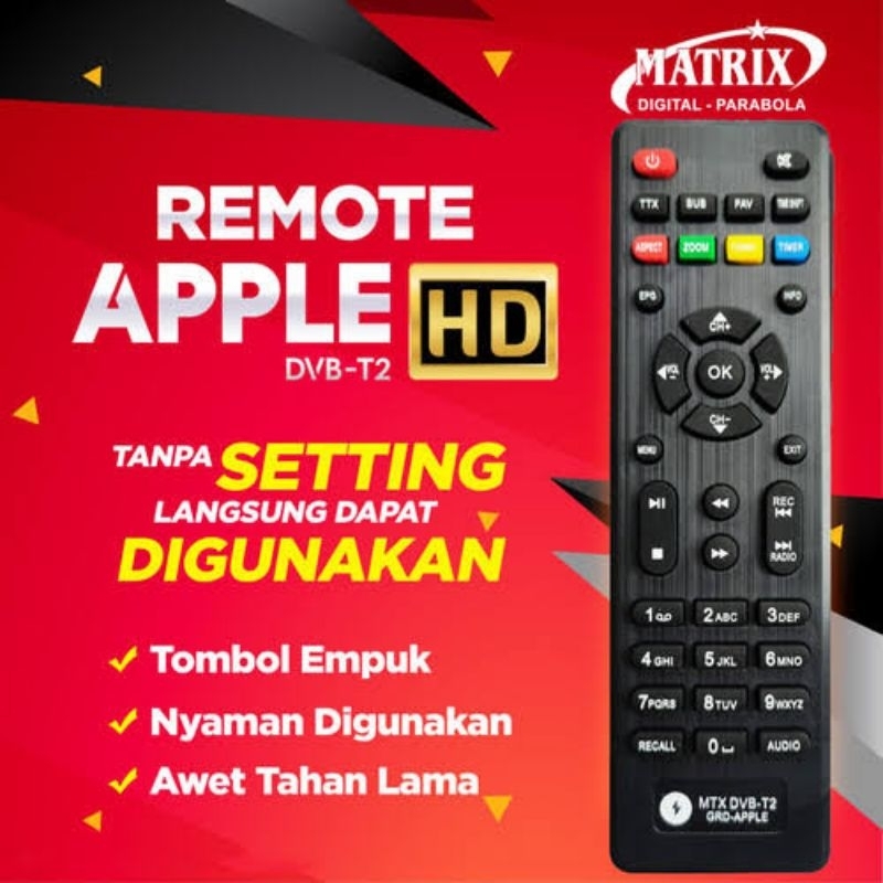 Jual Remote STB Set Top Box Matrix Apple Kuning Merah Silver Burger ...