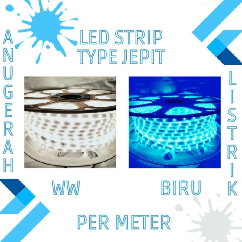 Jual LED STRIP SELANG JEPIT 220V LISTRIK ,MATA 5050, METERAN 1-100M ...