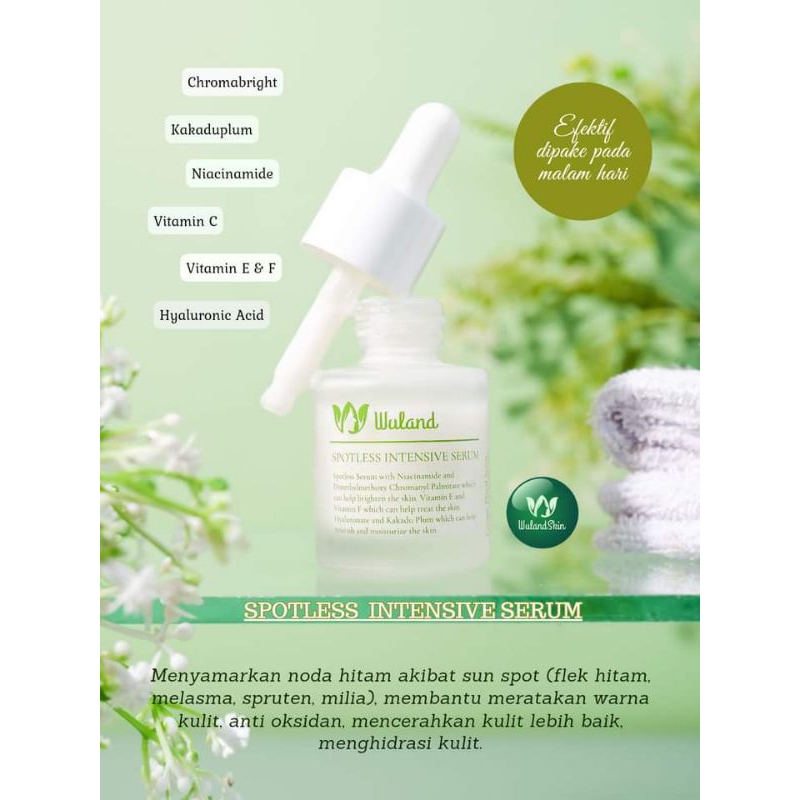 Jual Spotless Intensive Serum Wuland skincare serum wajah serum flek hitam melasma serum flek ...