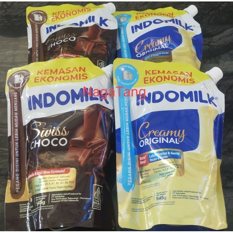 Jual INDOMILK SUSU KENTAL MANIS POUCH 545 Gr CREAMY ORIGINAL & SWISS ...