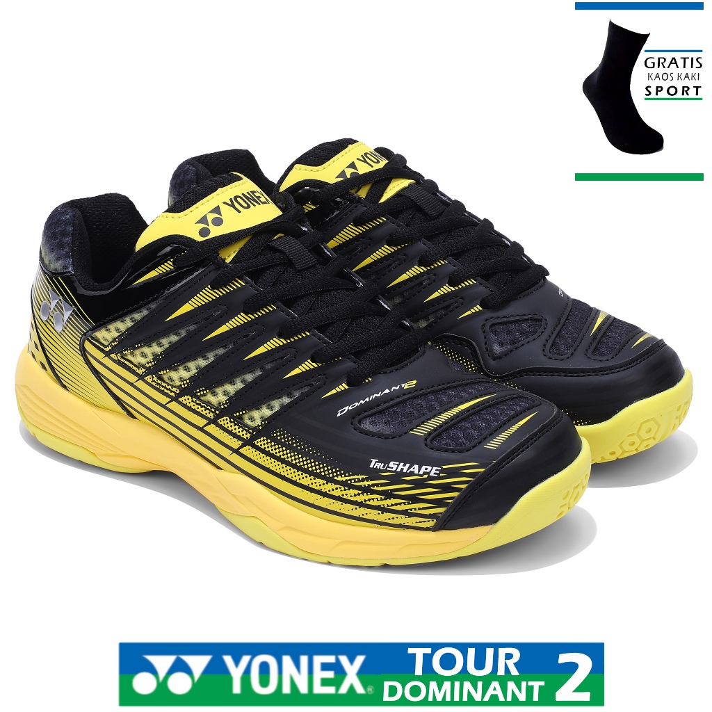 Jual Sepatu Badminton Yonex Tour Dominant 2 Black Neon Yellow Sepatu ...