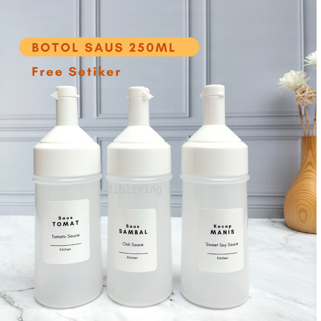 Jual Botol Sauce Kecap Plastik 250ml Free Label Waterproof Aesthetic ...