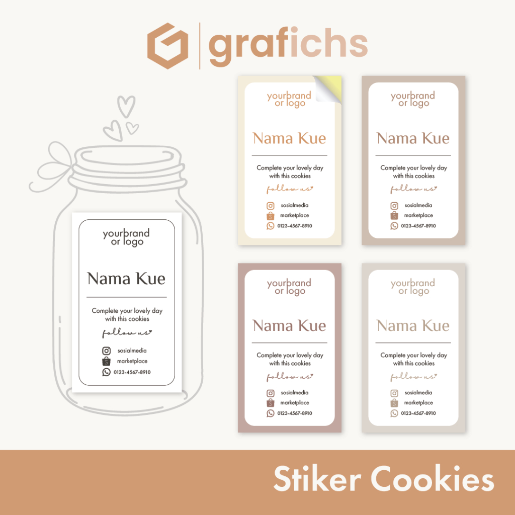 Jual Stiker Kue Cookies GISK01-05 by Grafichs | Shopee Indonesia