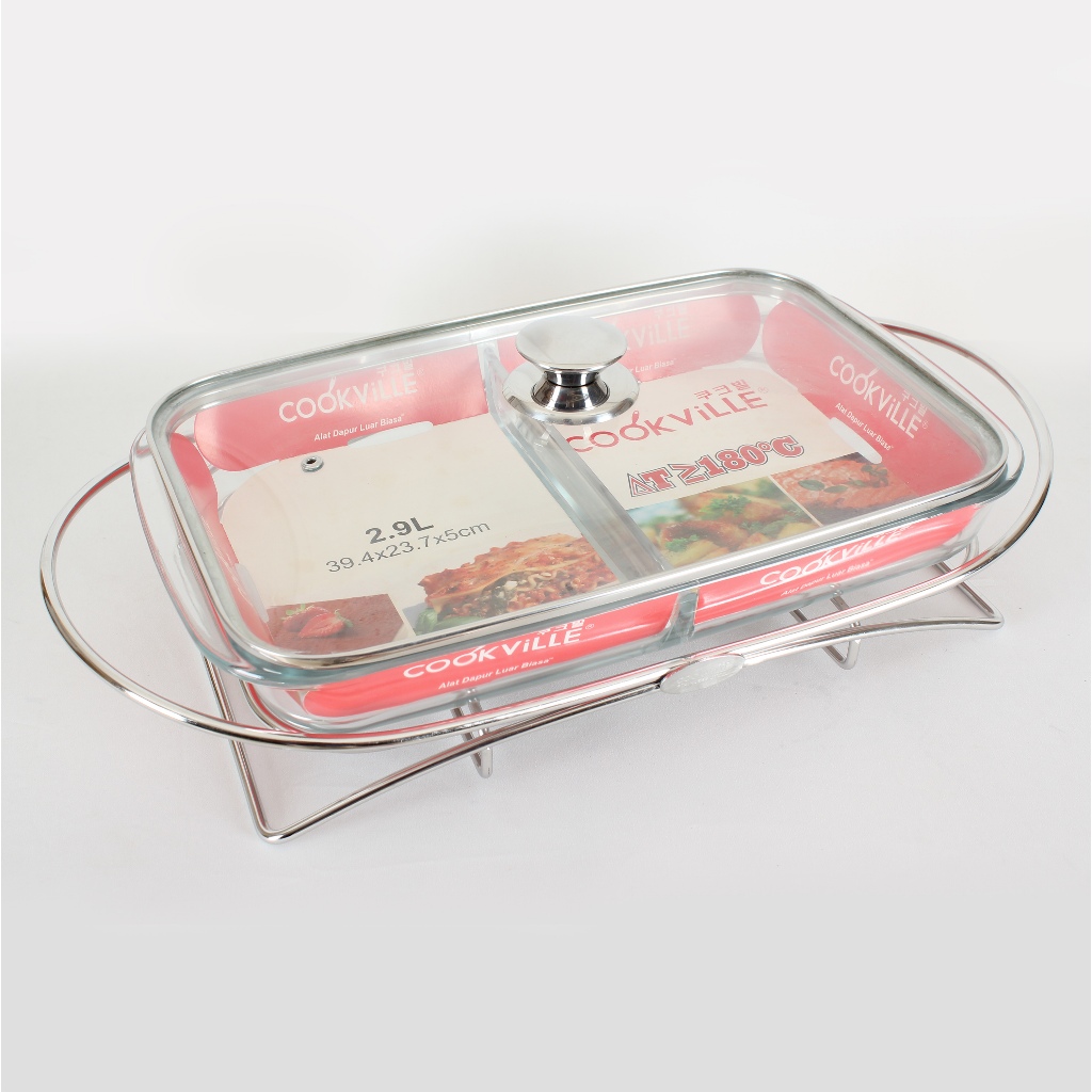 Jual [COOKVILLE] Chafing Dish i518 Rectangular Large W/ Partition ...