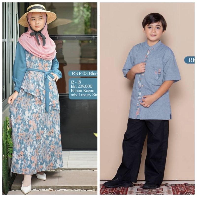 Jual Rauna gamis remaja RRF 03 blue / Koko Anak RKAF duck navy ...