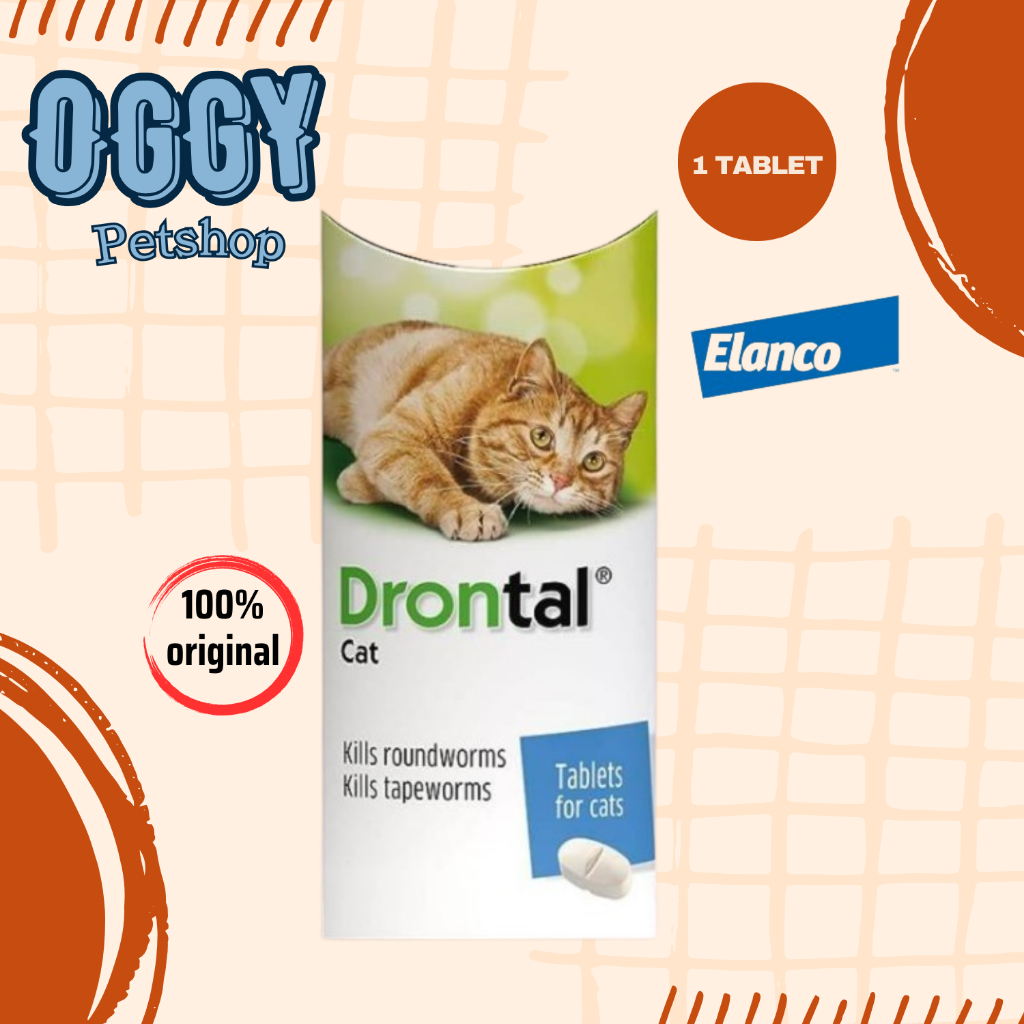 Jual DRONTAL Cat Obat Tablet Obat Cacing untuk Kucing (1 Tablet/Pil ...