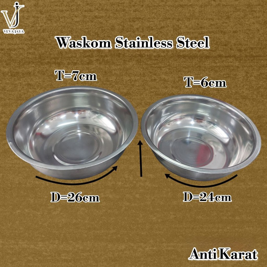 Jual Waskom stainless/ baskom stainless/ kobokan stainless ukuran 24cm ...