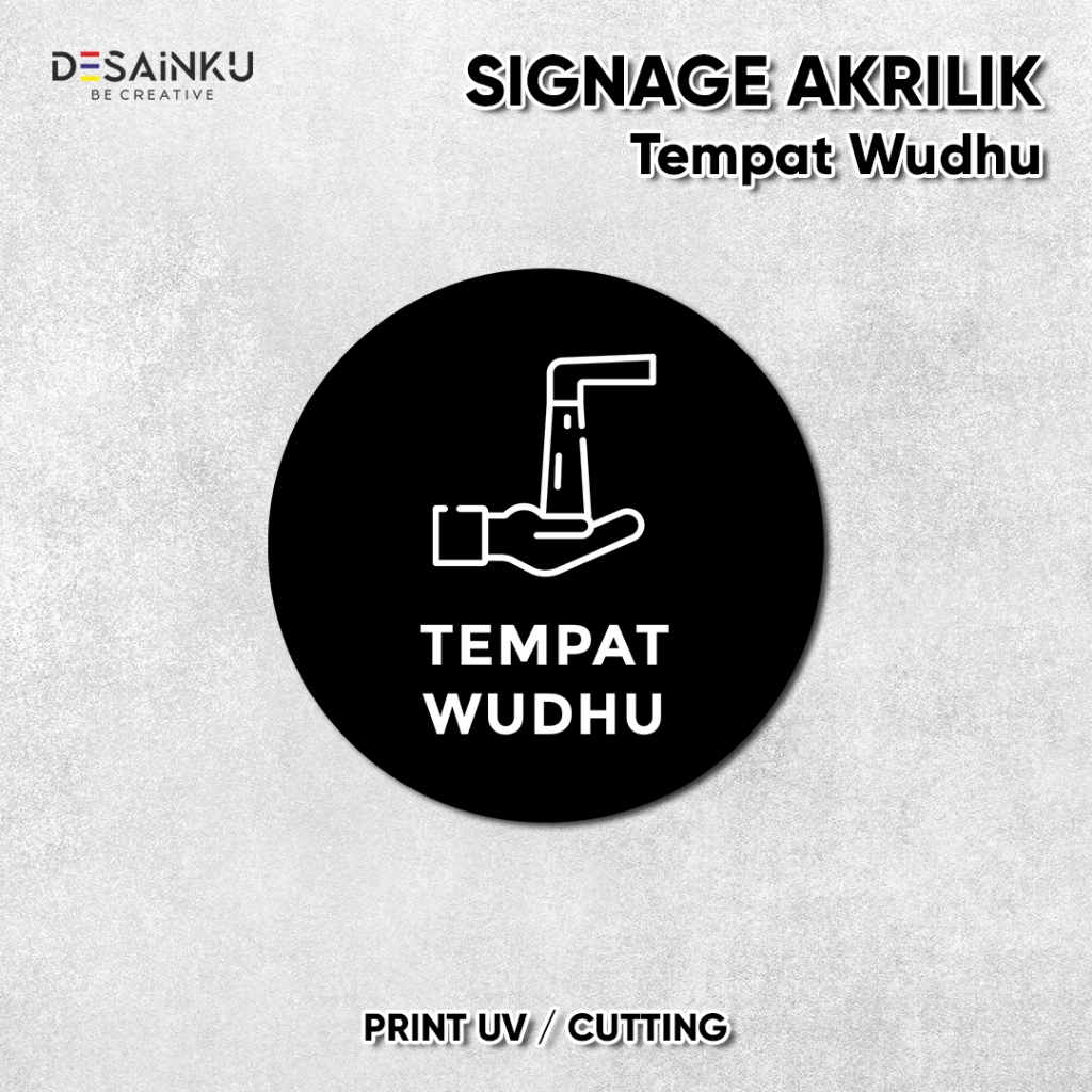Jual Sign Akrilik Tempat Wudhu UV Print / Signage Akrilik Tempat Wudhu ...